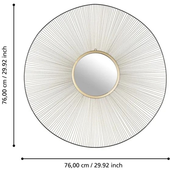 Eglo 425033 - Nástěnné zrcadlo ESASHI pr. 76 cm zlatá/černá