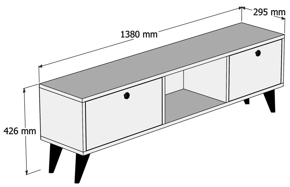 TV stolek SERENAT 138 cm černý/ořech