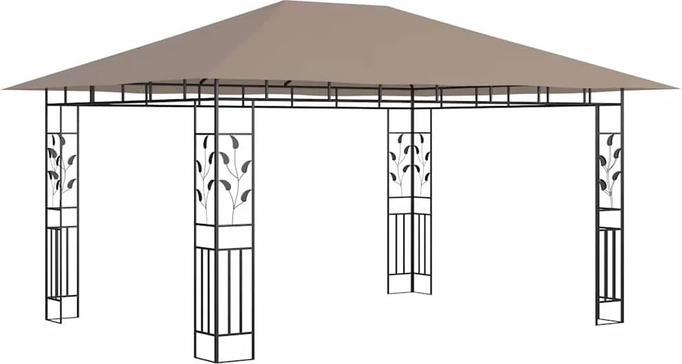 Altán s moskytiérou 4 x 3 x 2,73 m taupe 180 g/m² 312252