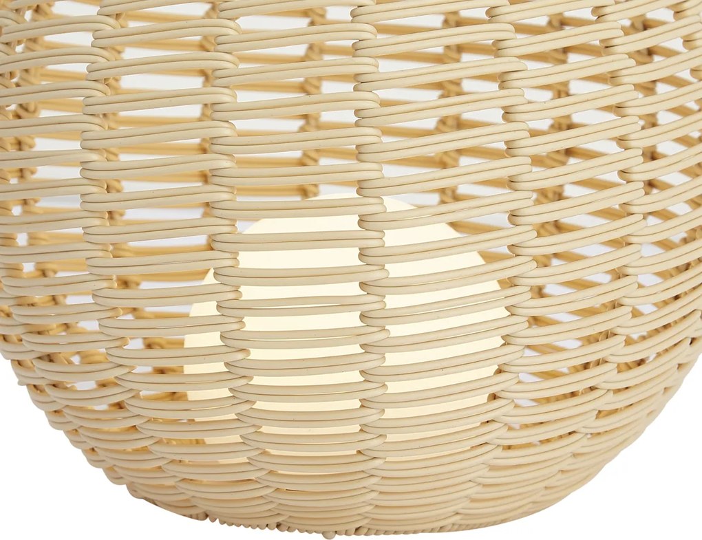 Venkovní stolní lampa béžová 30 cm vč. LED dobíjecí s USB-C IP44 - Oli