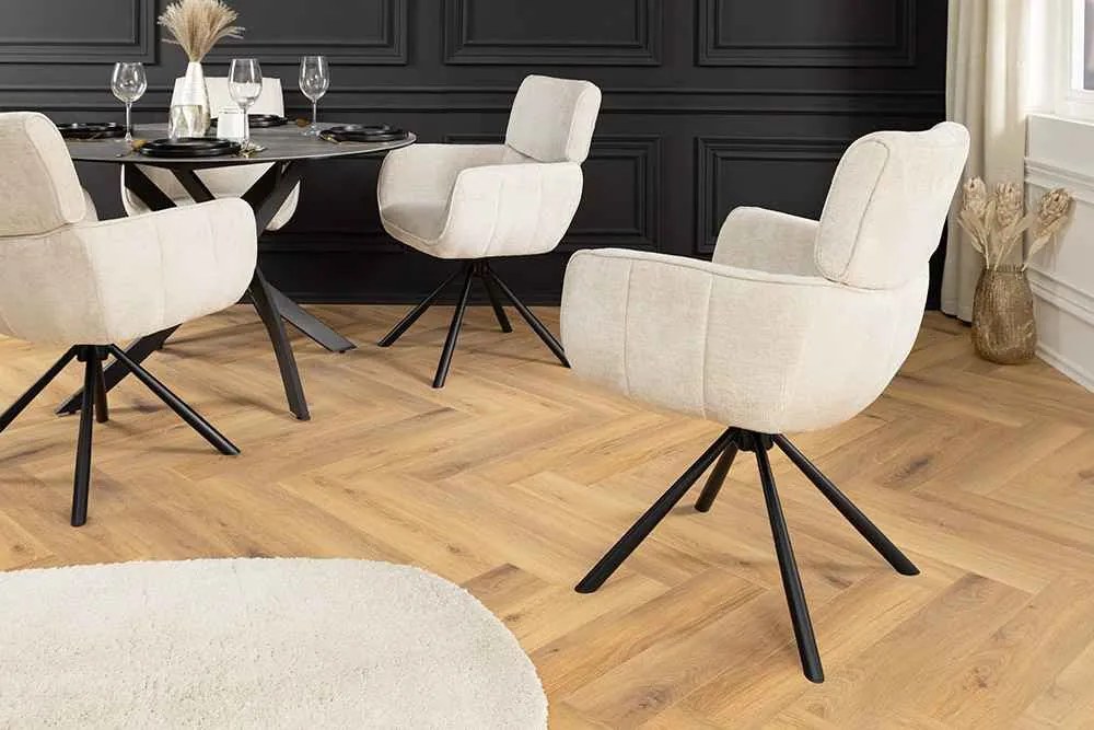 Designová otočná židle Parthenia béžová