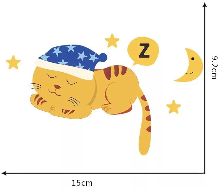 Samolepka na vypínač "Spící kočička 2" 15x9 cm