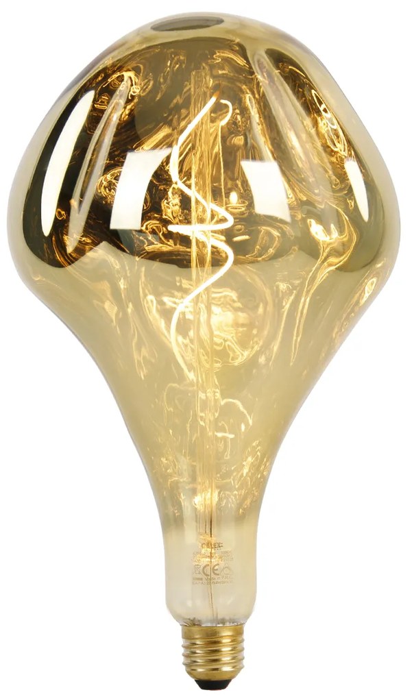 Moderní závěsná lampa zlatá se zástrčkou včetně LED lampy stmívatelné - Cavalux