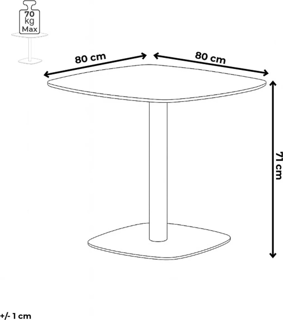 Jídelní stůl 80x80cm, mdf, dub, DT-X7117 OAK