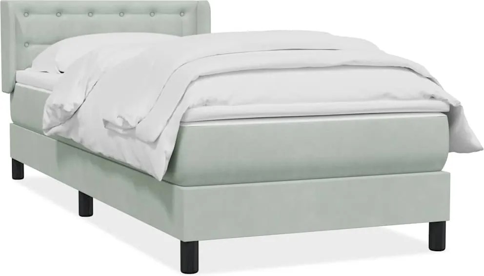 Box Spring Postel s matrací Světle šedá 90x220 cm Samet 3318477