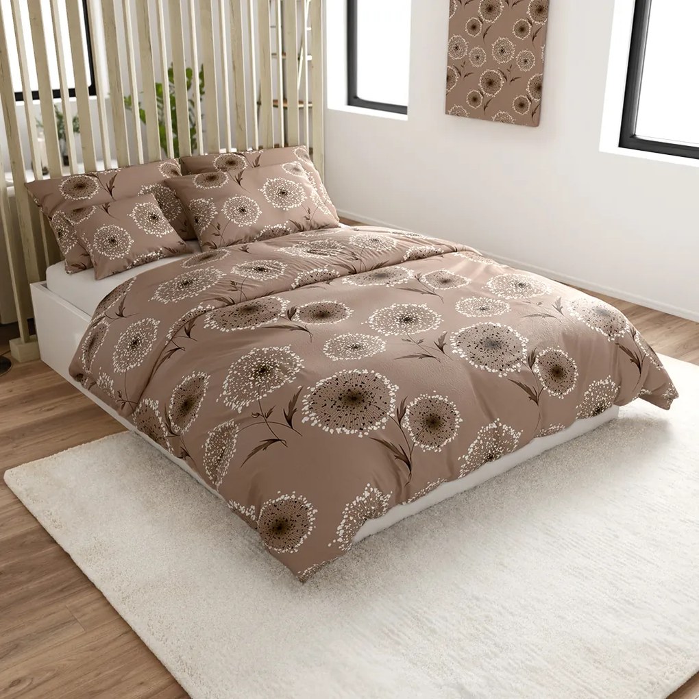 Mikroplyšové povlečení PAMPELINO světle hnědé Rozměr povlečení: 2 ks 70 x 90 cm | 200 x 220 cm