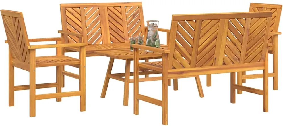 Zahradní lounge set 5 ks Hnědá Masivní akátové dřevo 3154129