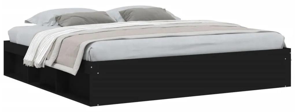 vidaXL Rám postele černý 200 x 200 cm