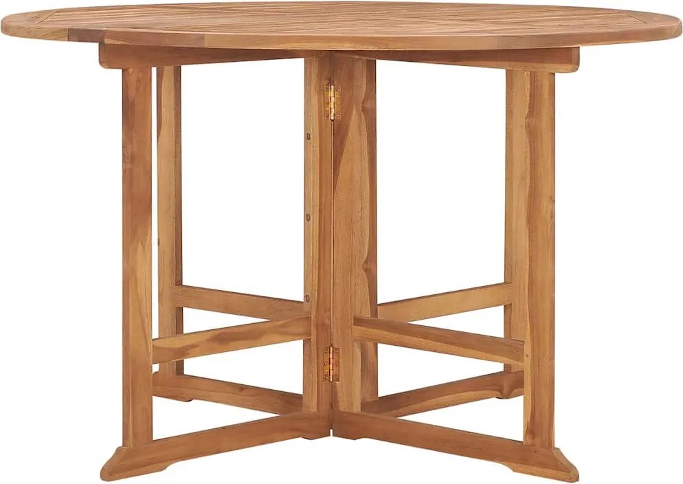 Skládací zahradní jídelní stůl Ø 110 x 75 cm masivní teak 318479
