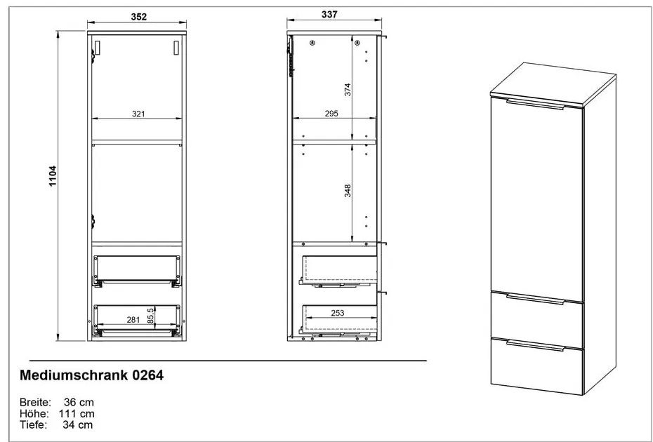 Antracitová koupelnová sestava Crandon – Germania