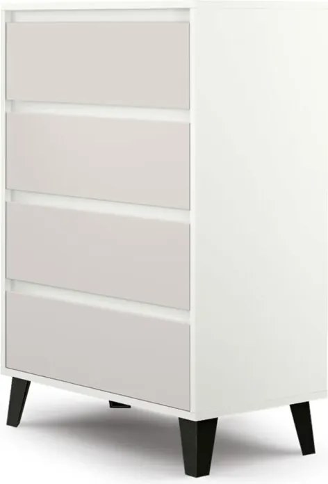 Komoda Borg 4s/70 bílá / kašmír