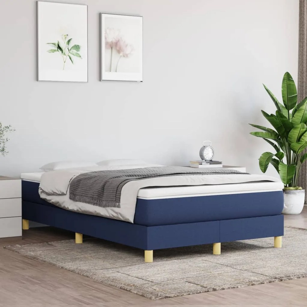 Box spring postel s matrací modrá 120x200 cm textil 3144165