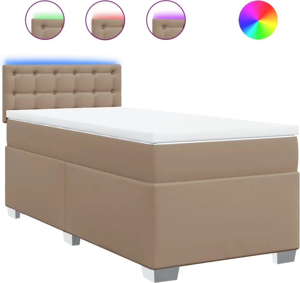 Box spring postel s matrací cappuccino 90x200 cm umělá kůže 3288407