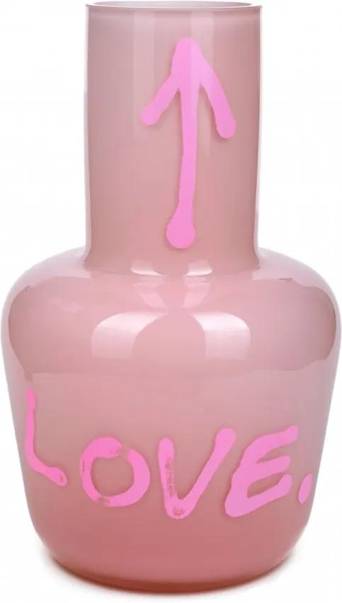 Váza Unnamed - Love Q123P z design studia QUBUS, sklo, růžová