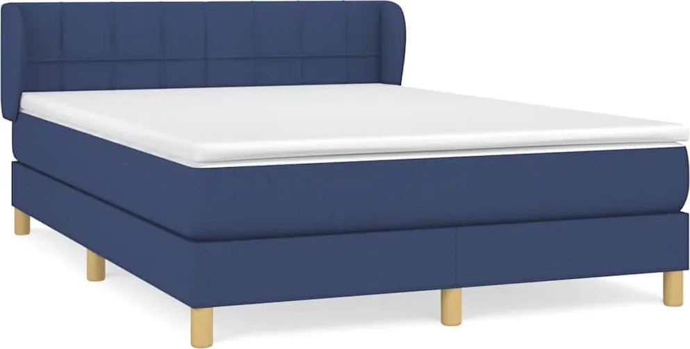 Box spring postel s matrací modrá 140x200 cm textil 3126811