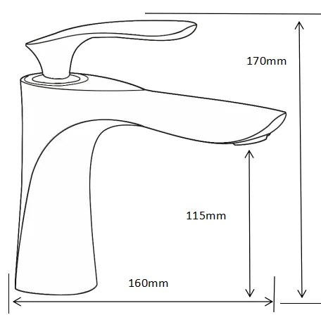 Mexen Lily - umyvadlová baterie, Černá, 73600-70