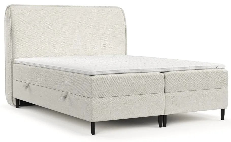 Krémová boxspring postel s úložným prostorem 140x200 cm Melba – Maison de Rêve