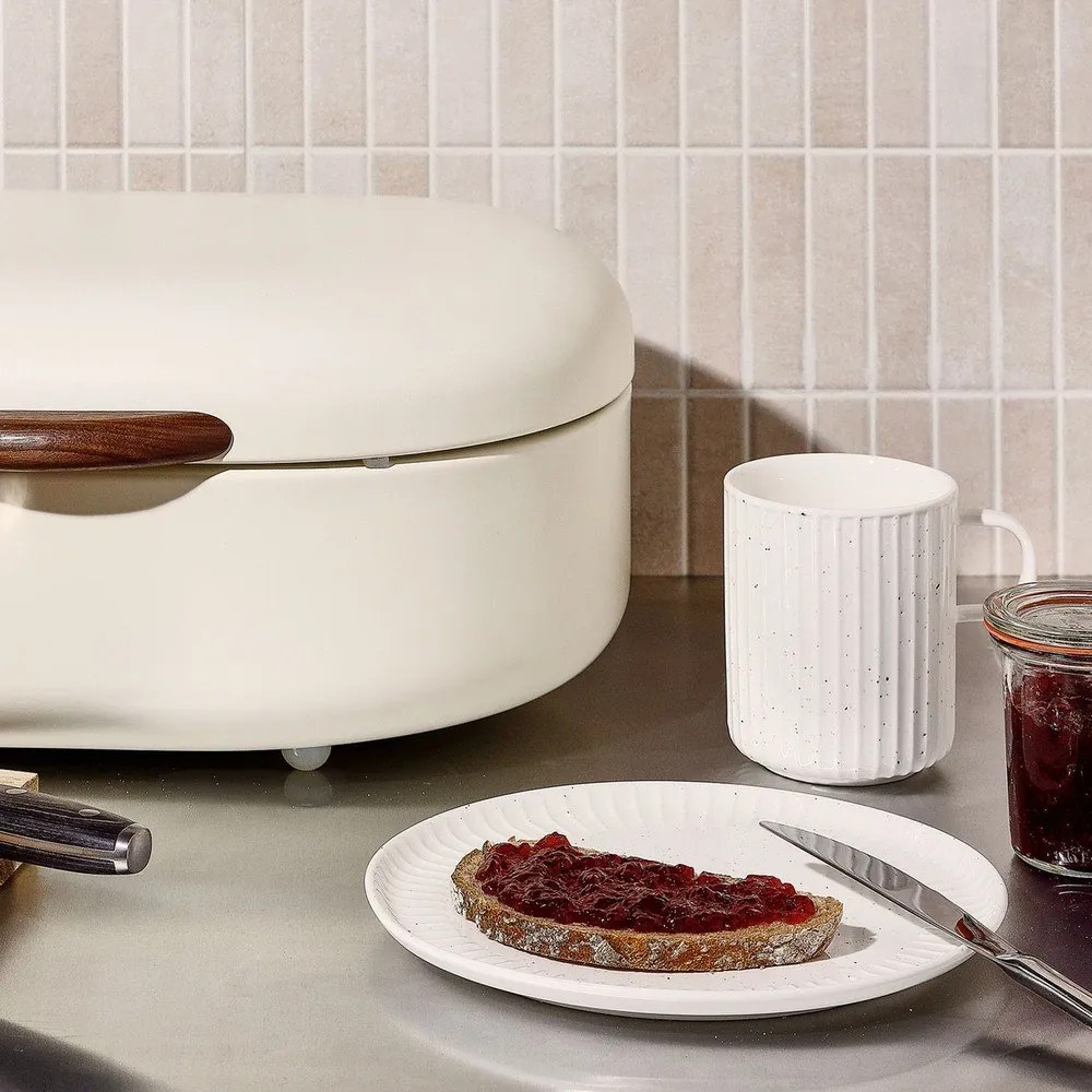 Bílý hrnek z kostního porcelánu 410 ml Ora Gloss – Salt&amp;Pepper
