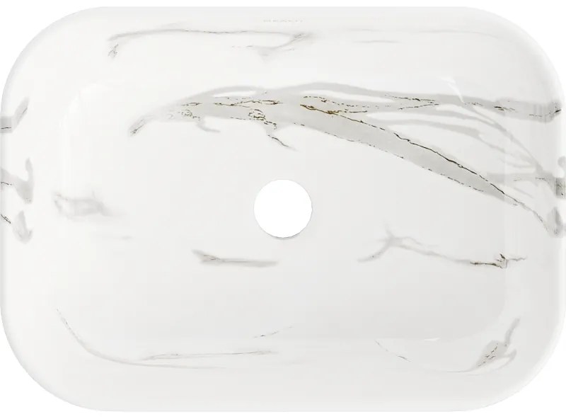Mexen Rita, umyvadlo na desku 455x325x135 mm, bílá-imitace kamene, 21084584