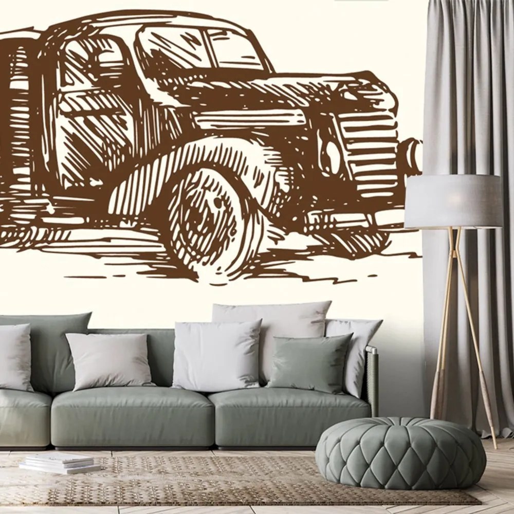 Samolepící tapeta retro nákladní automobil - 150x100 cm