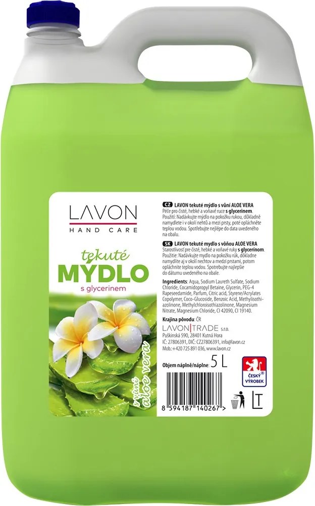 Mýdlo tekuté Lavon 5l. - Aloe Vera