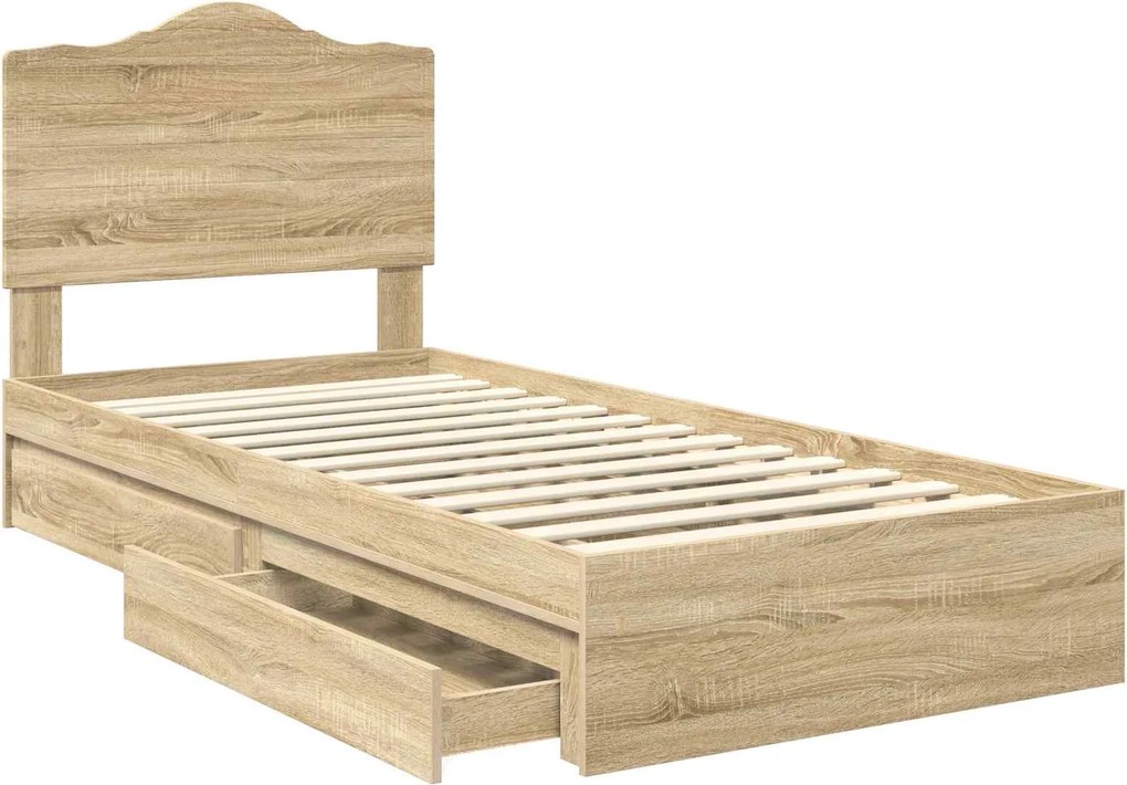 Postel s úložným prostorem se zásuvkou Sonoma dub 70 x 190 cm 3413557