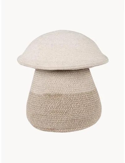 Ručně vyrobený dětský úložný koš s víkem Mushroom, V 38 cm