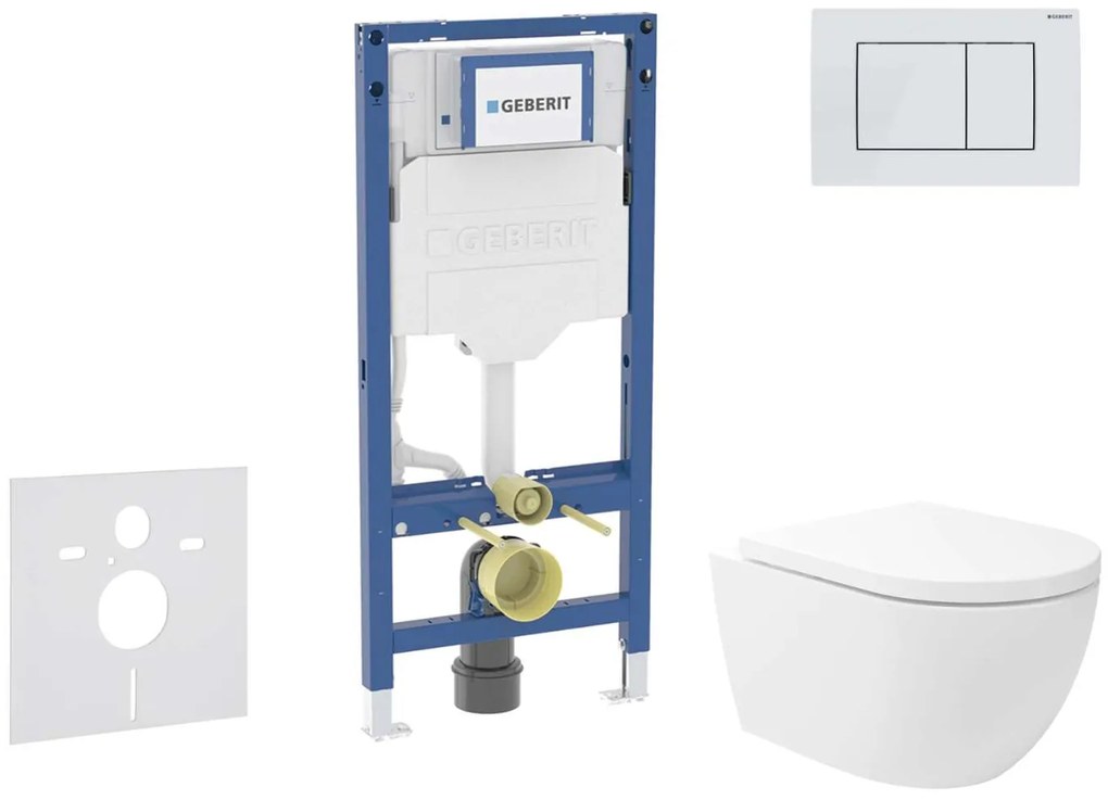 Geberit Duofix - Set předstěnové instalace, klozetu Oudee Vortex a sedátka softclose, tlačítko Sigma20, bílá/bílá mat SANI11CA3178B
