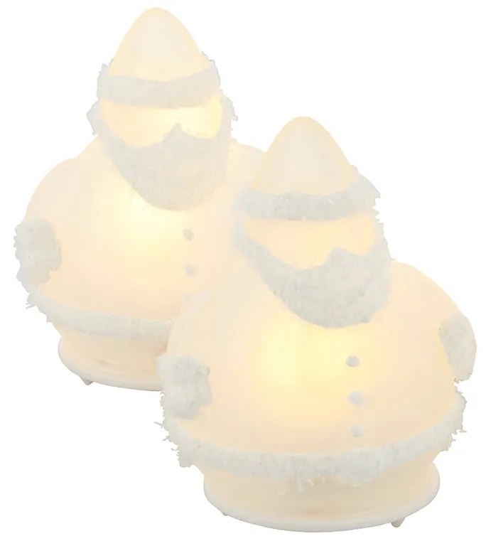 Skleněný svítící Santa Claus 7,5 cm - set 2 ks Sirius