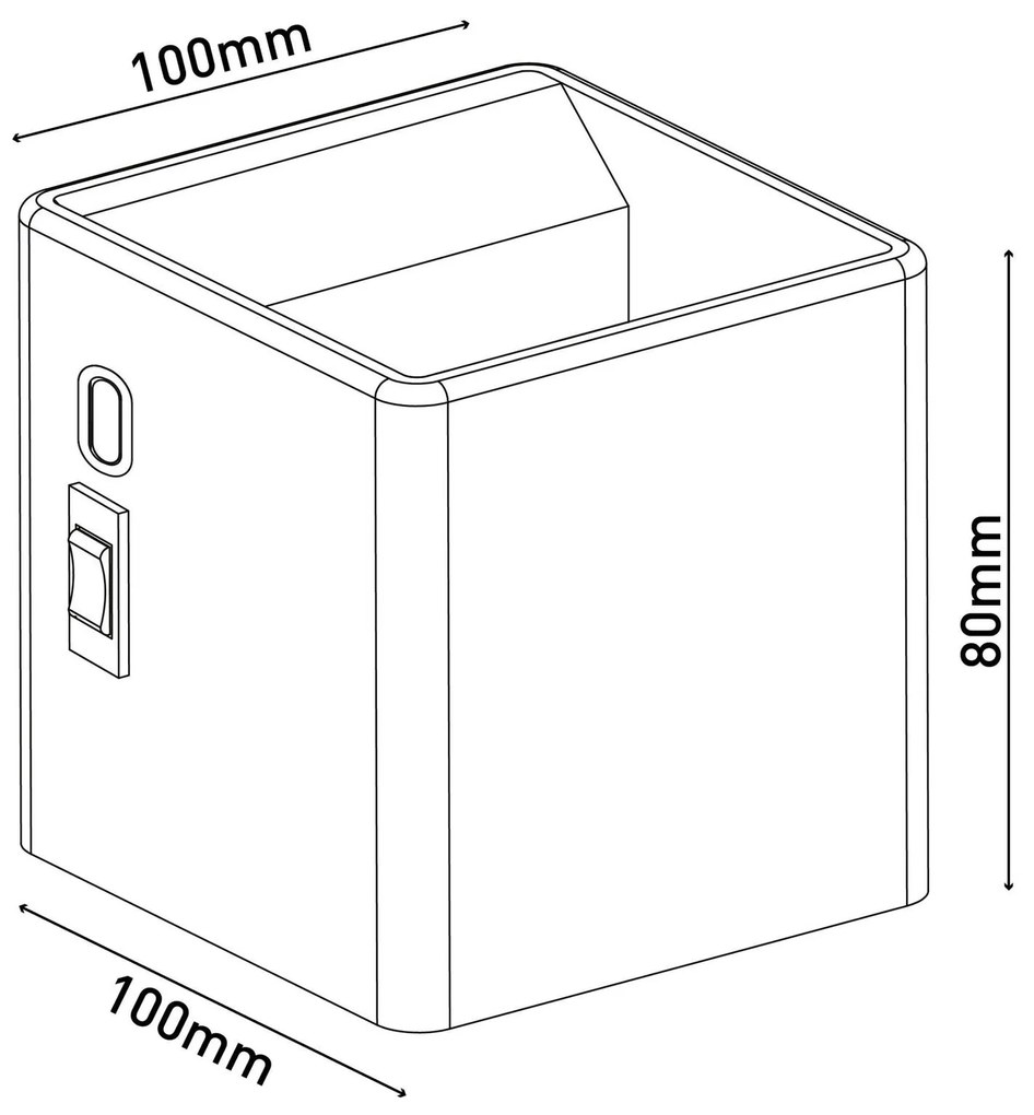 LED nástěnné světlo Cube baterie, magnet, černá