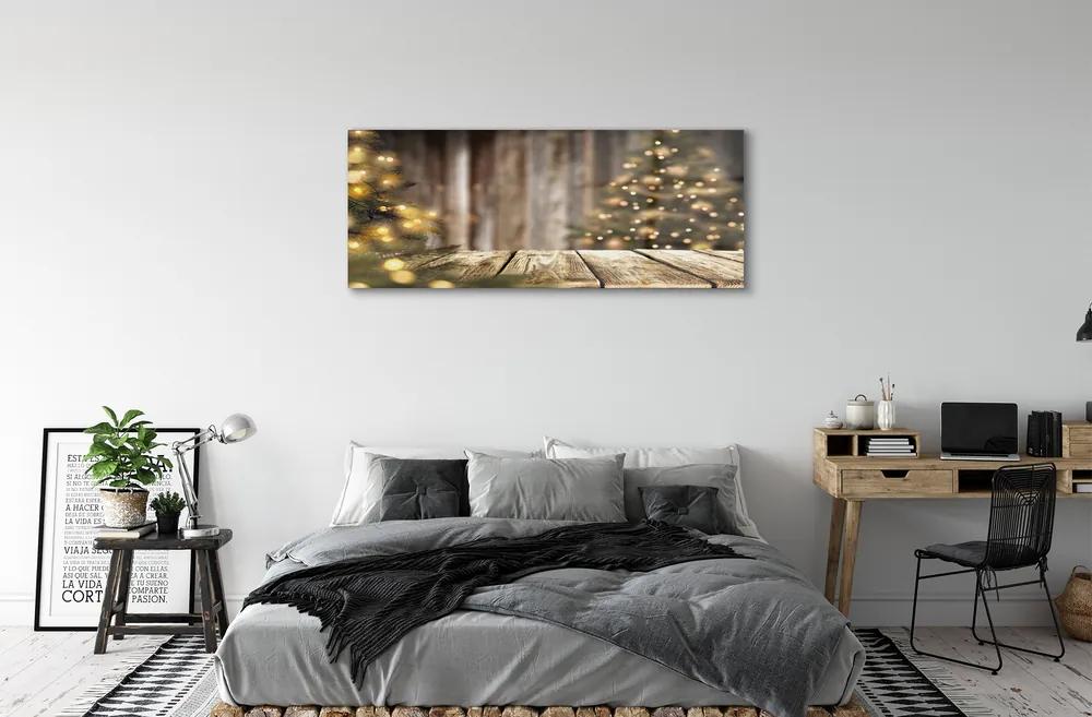 akrylový obraz Desky vánoční stromky 120x60 cm