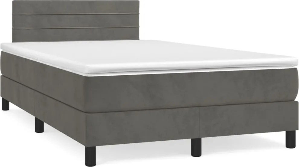 Box spring postel s matrací tmavě šedá 120 x 200 cm samet 3141354