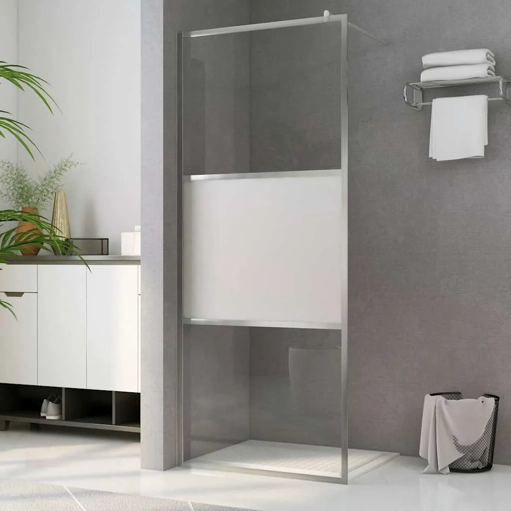 Zástěna do průchozí sprchy napůl mléčné ESG sklo 80 x 195 cm 146640