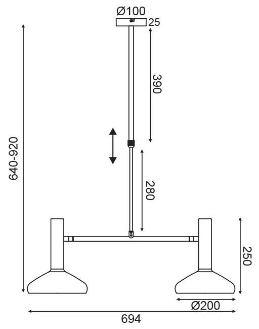 ACA DECOR Retro závěsné svítidlo SHERLOCK max. 2x40W/E27/230V/IP20