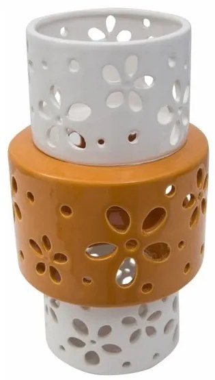 Oranžovo-bílá porcelánová váza Mauro Ferretti Ring
