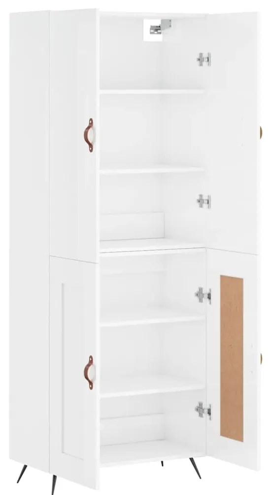 Skříň highboard lesklá bílá 69,5 x 34 x 180 cm kompozitní dřevo