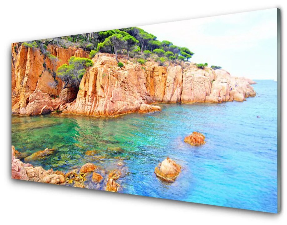 akrylový obraz Skály Moře Krajina 140x70cm