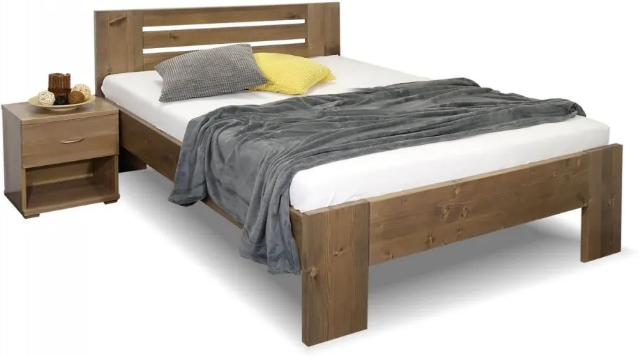 Zvýšená postel z masivu ROSA, masiv smrk, 140x200 BedWorld