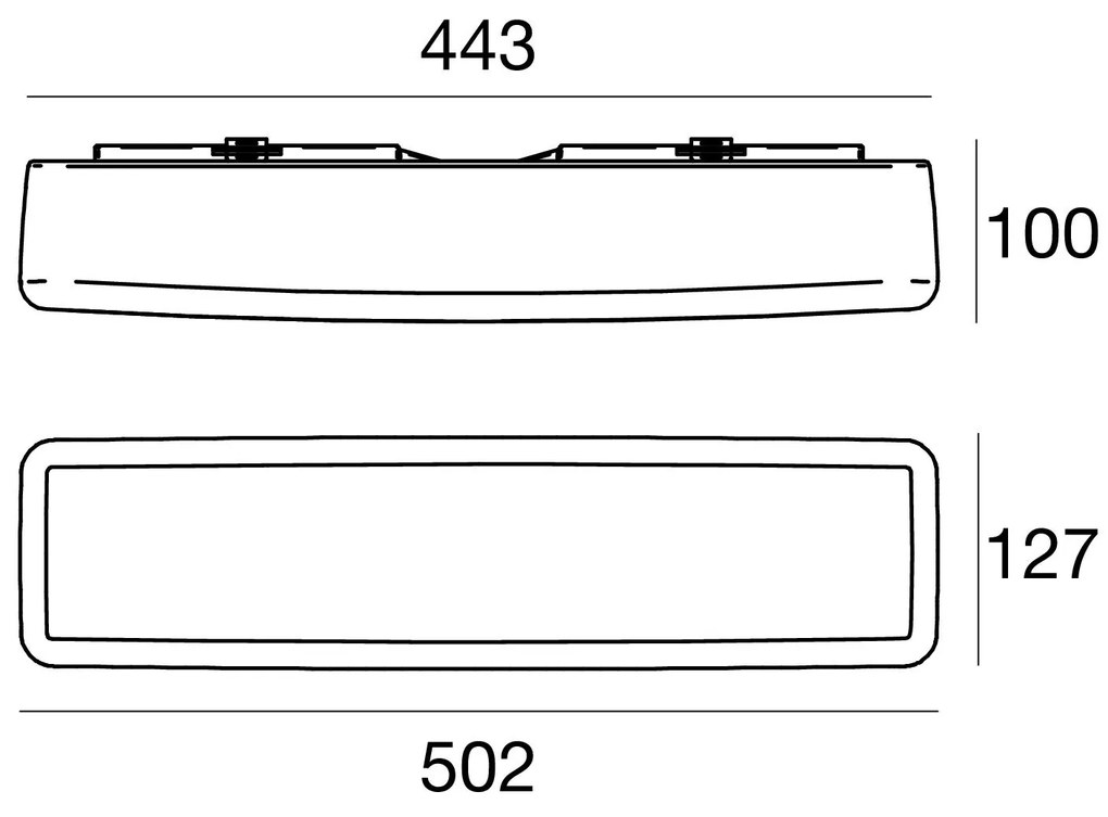 Linea Light MyWhite_B, obdélníkové venkovní svítidlo z bílého polyethylenu, 17W LED 4000K, délka 50cm, IP65