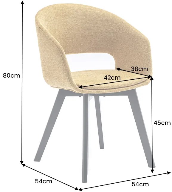 Designová židle Colby hořčicová žlutá