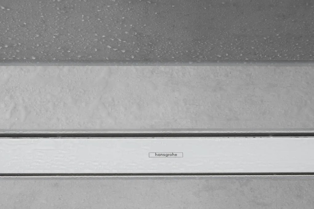 Hansgrohe RainDrain Match, sprchový žlab s roštem z nerezavějící oceli 800, s výškově stavitelným rámem, matně bílá, HAN-56038700