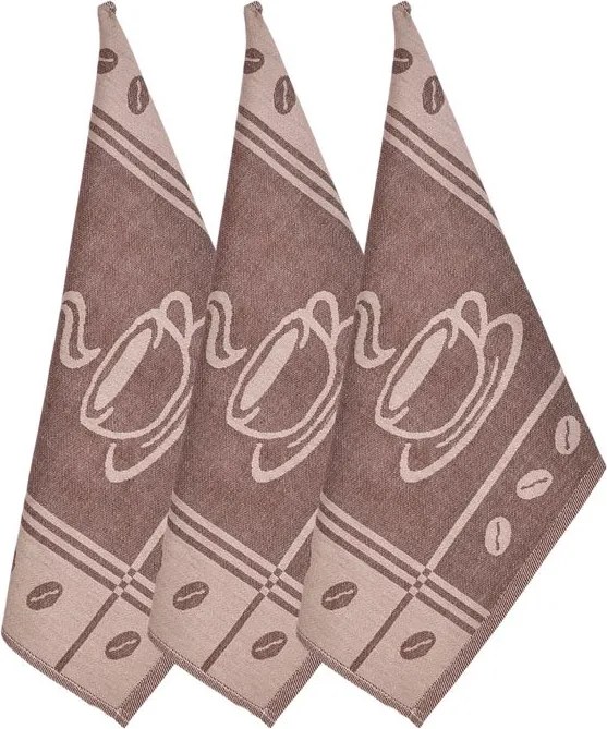 Luxusní utěrky z egyptské bavlny Coffee BEIGE 50 x 70 cm 3 ks