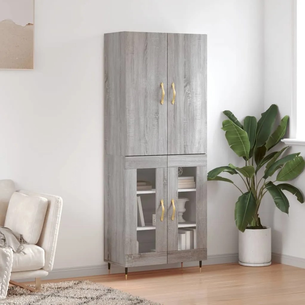 vidaXL Skříň highboard 69,5 x 34 x 180 cm kompozitní dřevo [3195716] Barva: hnědý dub