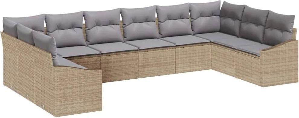 Set pohovek 10 ks Béžová polyratan 3346900