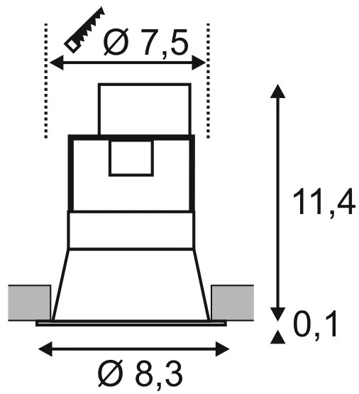SLV 112911 Horn GU10, zápustná bodovka do podhledu, 1x50W, 230V, bílá, prům. 8,3cm