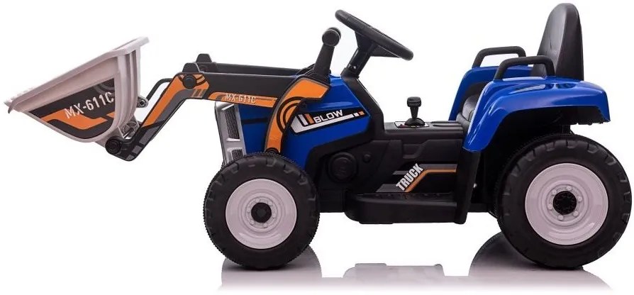 Eljet dětský elektrický traktor s nakládací lžící modrý, li-ion
