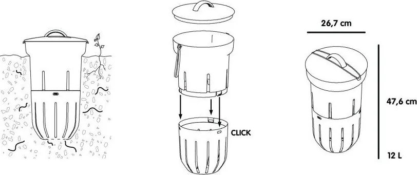 Komposter v terakotové barvě – Plastia