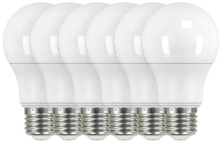 LED žárovka E27, A60, 9W, neutrální bílá, 6ks Emos ZQ5141.6
