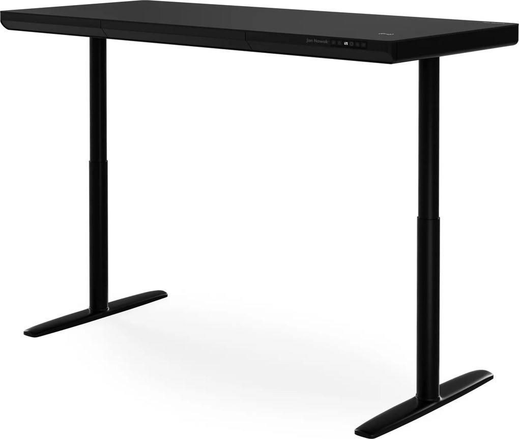 Elektrický psací stůl sit-stand se zásuvkou a bezdrátovou nabíječkou Qi černý, 1600 mm: ELLIS