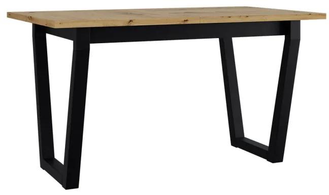 Rozkládací stůl Elarno 80 x 140/180 II, Barva dřeva: dub grandson - L, Barvy nožiček: černý kov